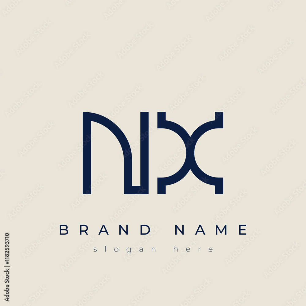 N and X logo design. NX abstract Letters Logo Monogram. This logo ...
