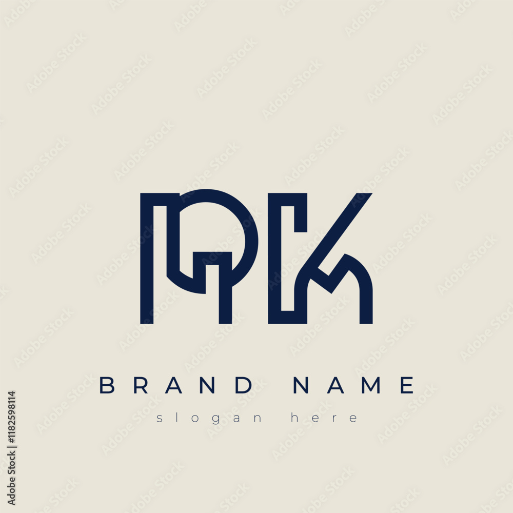 R and K logo design. RK abstract Letters Logo Monogram. This logo ...
