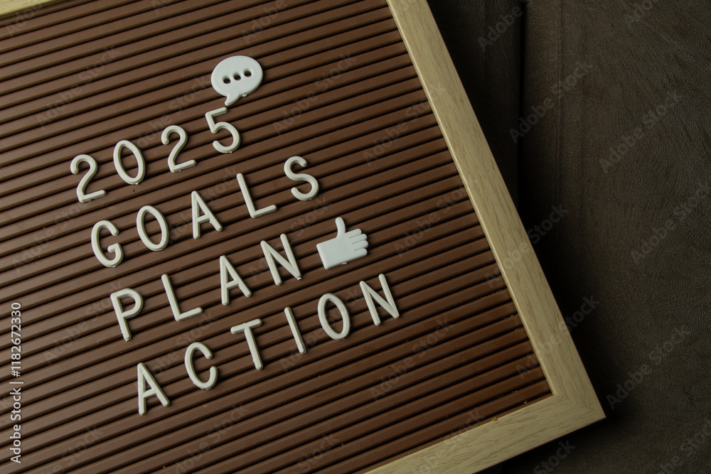 Body part frame letter board with words 2025 goal action plan. 2025 new ...