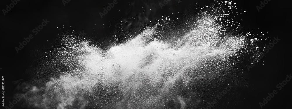 Powder white splash dust background snow cloud smoke black burst. Blast ...