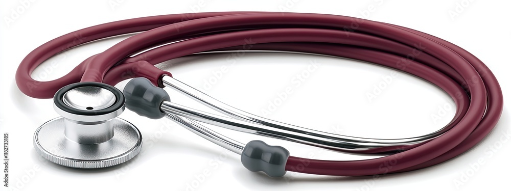 Stethoscope doctor isolated medical health tool background heart white ...