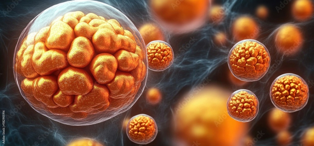 Hyperrealistic Illustration of Human Fat Cells Showing Adipocyte ...