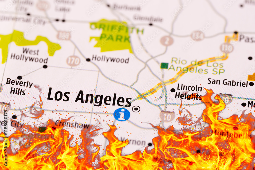 Los Angeles County, California, Wildfire Map Pacific Palisades, Santa ...