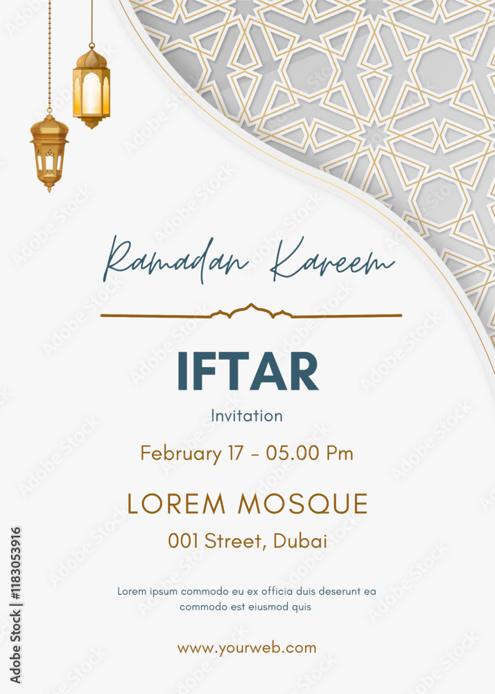 Iftar party invitation poster template for ramadan celebration. Ramadan ...
