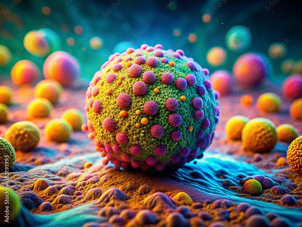 Microscopic Landscape: High-Resolution Single Bacterial Cell, Detailed ...