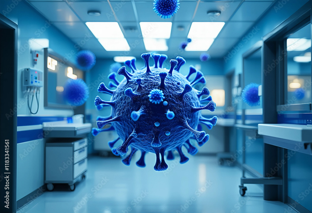 Foto de Stock Human metapneumovirus HMPV molecular closeup in 3d ...