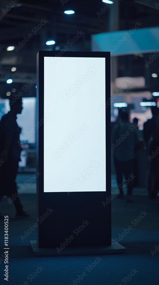 Foto Front view large interactive digital screen mockup illuminated ...