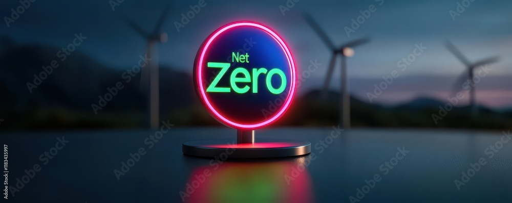 Clean energy power plant with solar panels, wind turbines, and a large ...