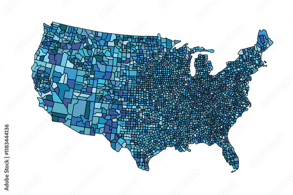 USA map with regions vector illustration,USA Political map and ...