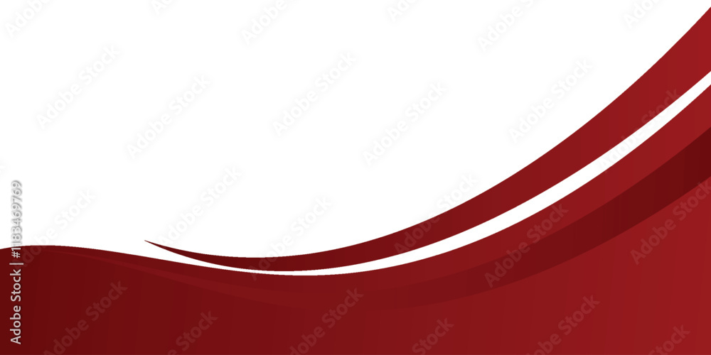 Vector red line background curve element with white space for text and message design ...