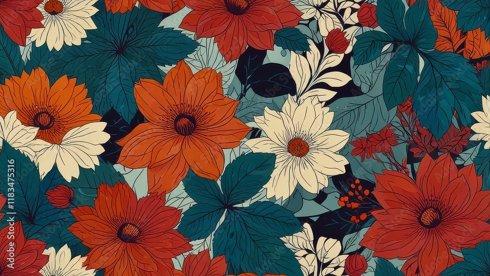 floral background with modern vector art and flex spacing with ...