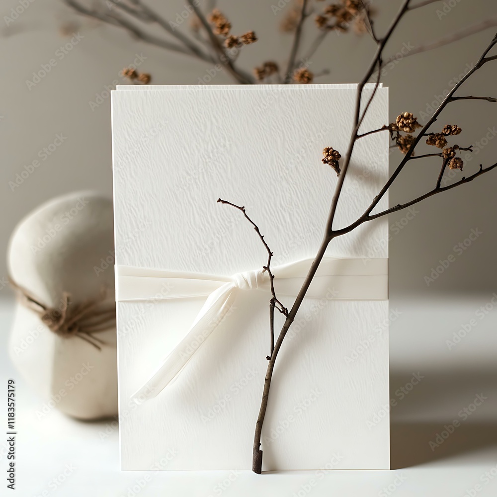 A minimalist style card, with a completely plain white background and ...