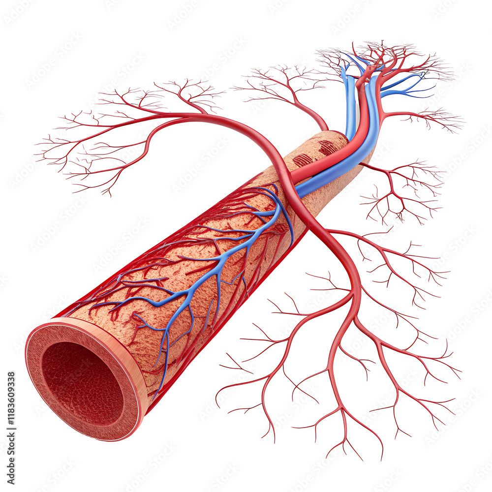 Realistic human artery illustration set, internal organ anatomy PNG ...