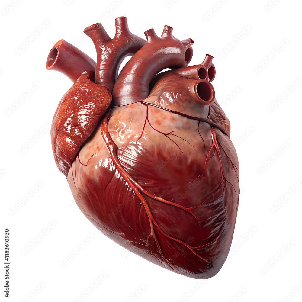 Realistic human heart illustration set, internal organ anatomy PNG ...
