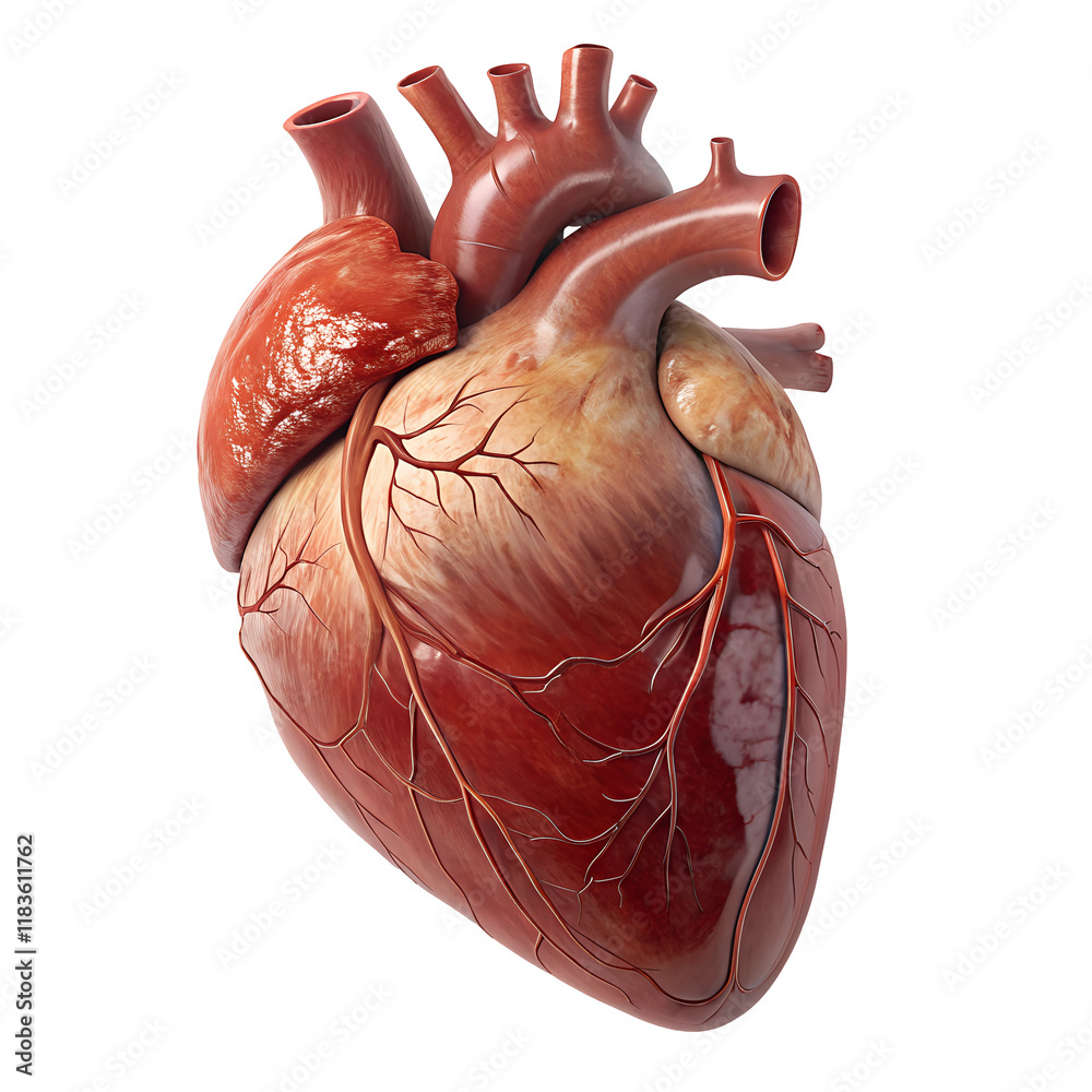 Realistic human heart illustration set, internal organ anatomy PNG ...