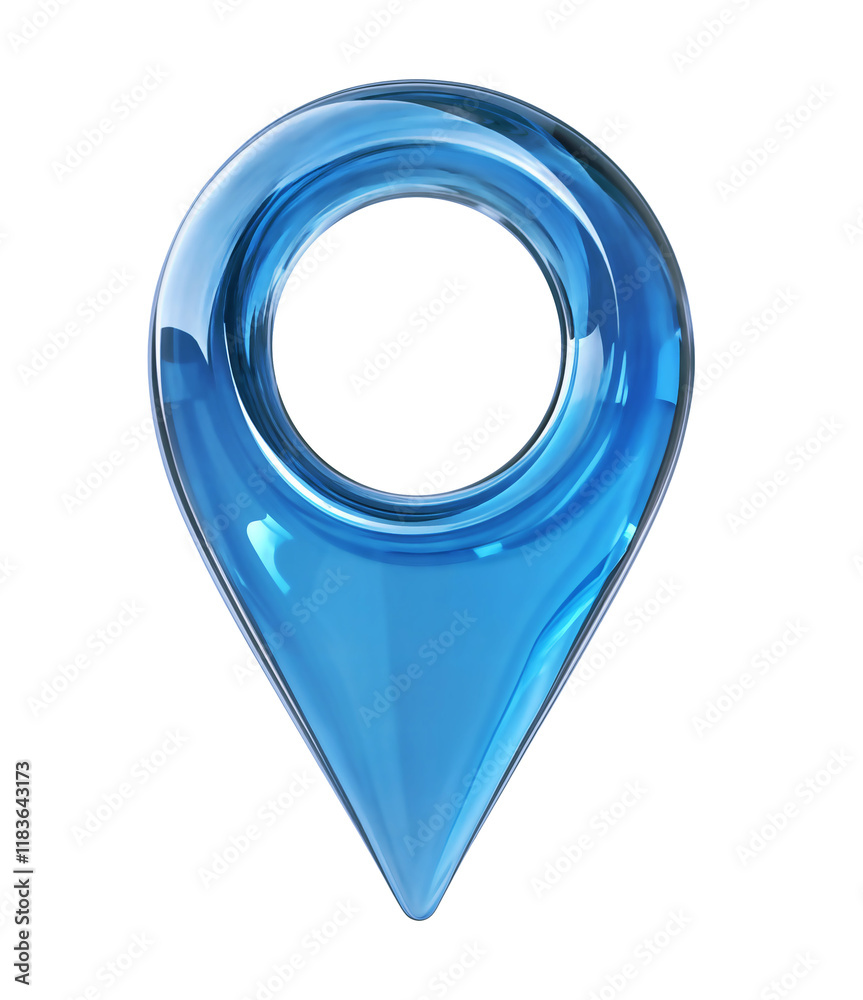 Blue pin point. map address location pointer symbol isolated over transparent background, cut ...