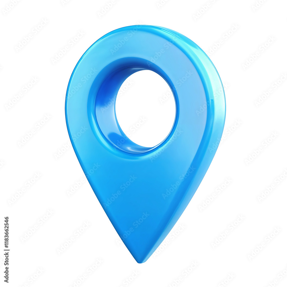 Blue pin point. map address location pointer symbol isolated over ...