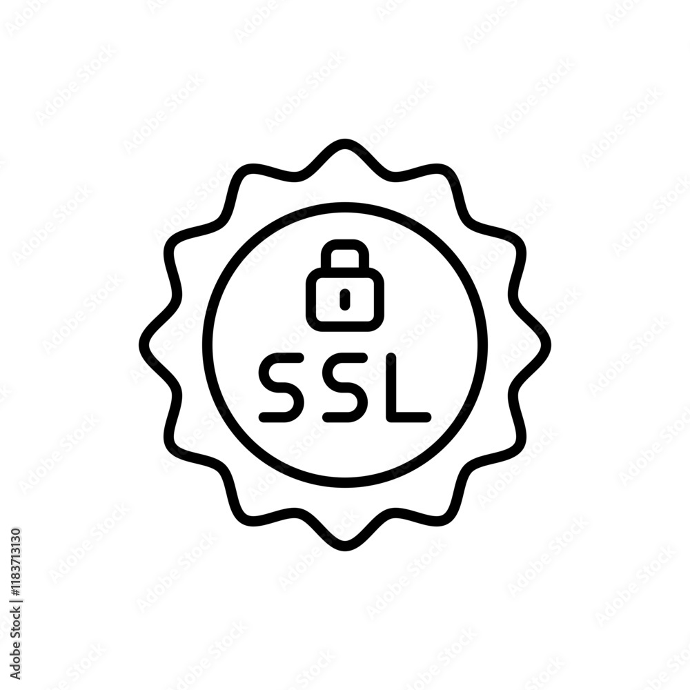 SSL Certificate outline icons, minimalist vector illustration ,simple ...
