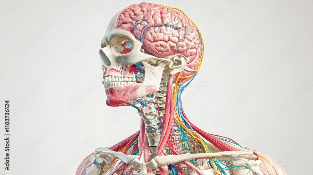 Artistic human anatomy chart highlighting the skeletal structure with ...