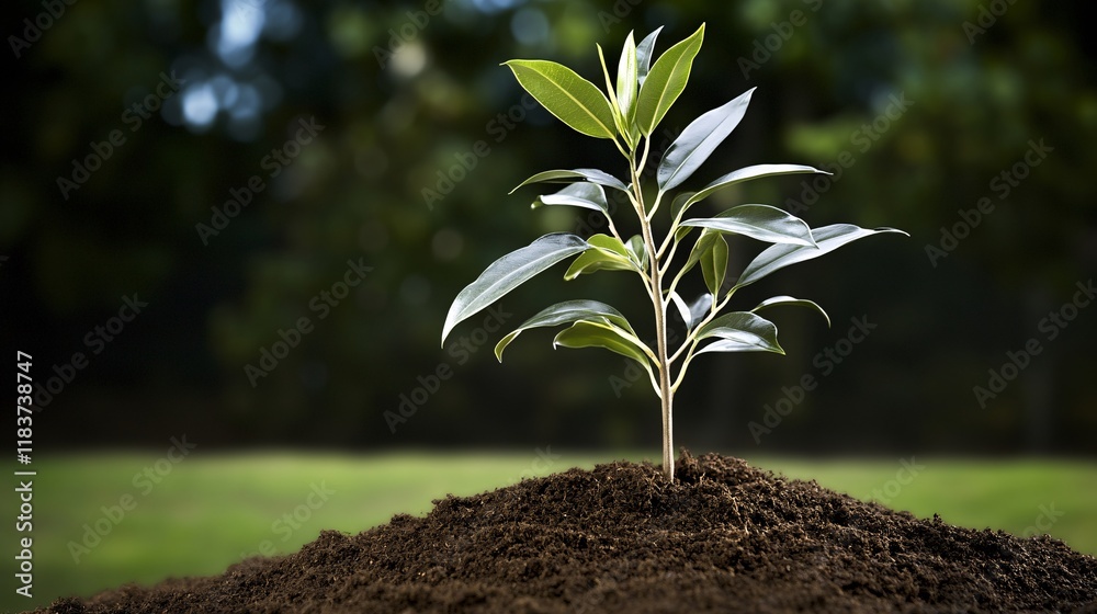 Planting seeds in the soil, nurturing new life as saplings sprout and ...