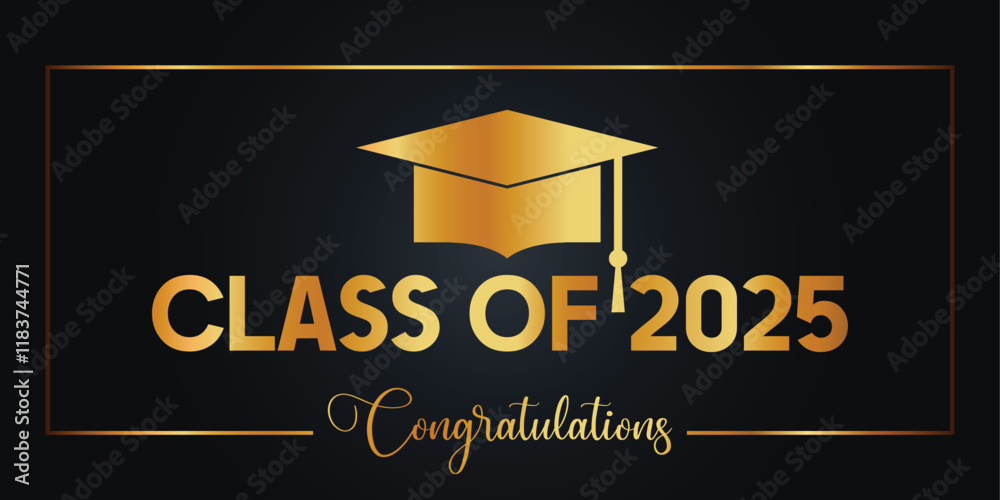 design for graduation ceremony. Class of 2025. Stock Vector | Adobe Stock