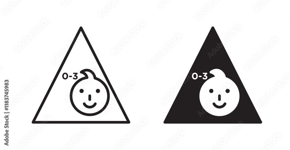 Age warning signs set vector graphics designs Stock Vector | Adobe Stock