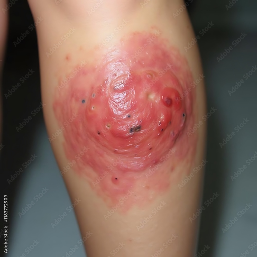 Foto de Stock Bullous Impetigo: A Detailed Close-up Image of a Skin ...