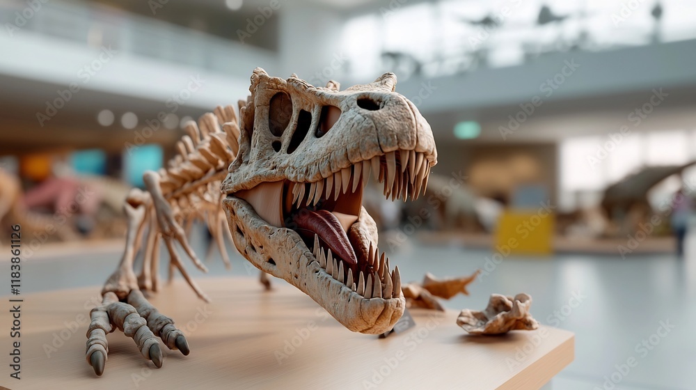 Massive fossilized prehistoric dinosaur skeletal remains including rib ...