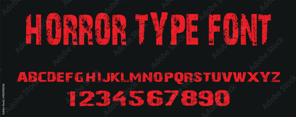 Horror dark lettering tattoo vector type font. grunge style Y2k type ...