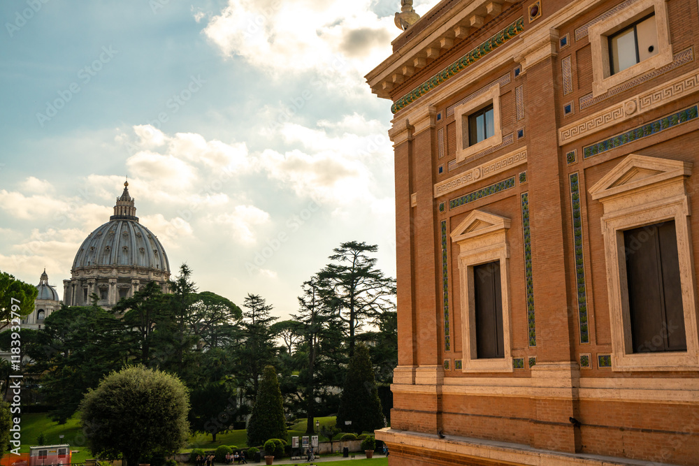 Stunning Architecture of Vatican City with Dome and Gardens Stock Photo | Adobe Stock