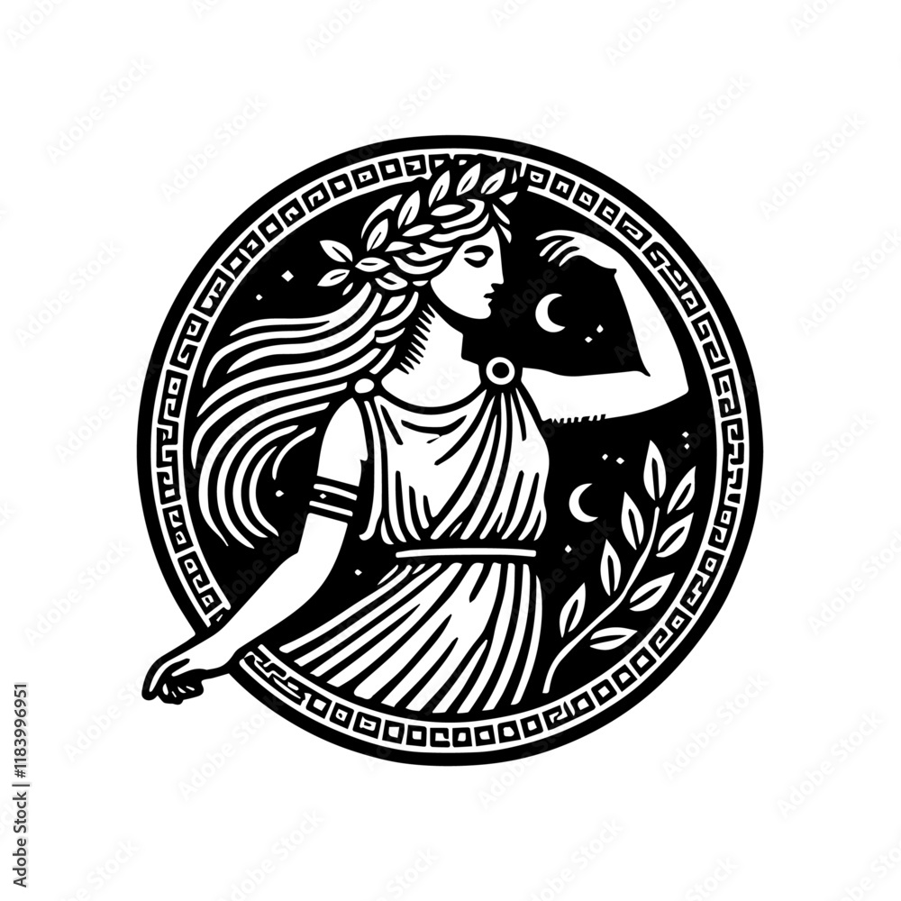 Goddess Persephone illustration. Goddess Proserpina illustration ...