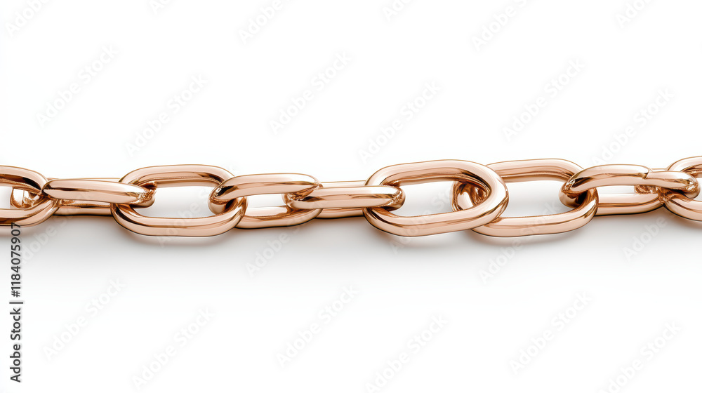 High resolution image of 3D gold chain with unique links and shine ...