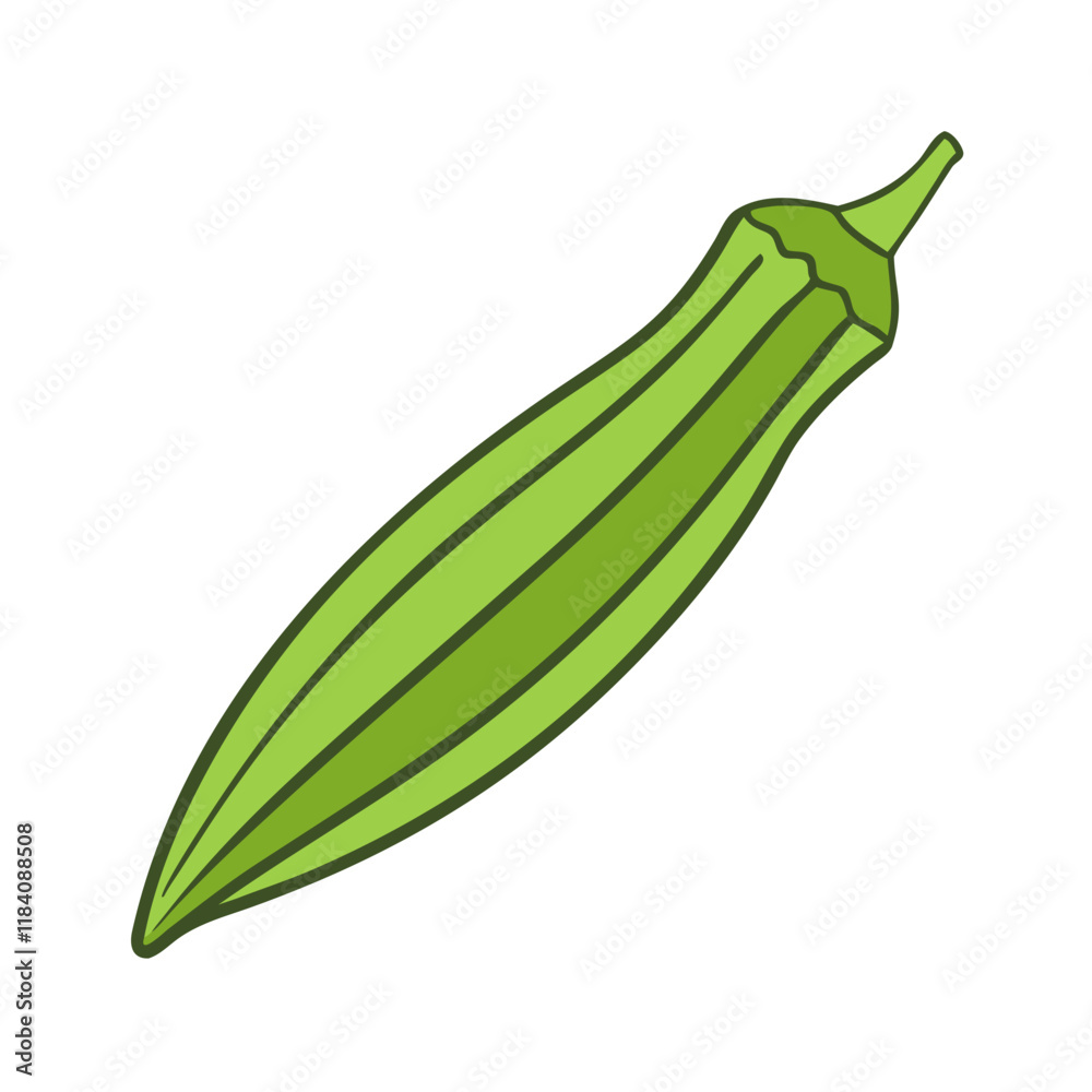 okra pod vector icon, vegetables vector illustration - simple ...