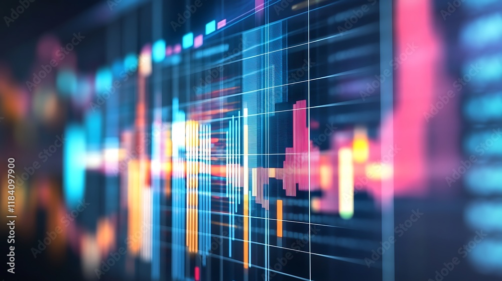 Vibrant data visualization showcasing complex information through ...