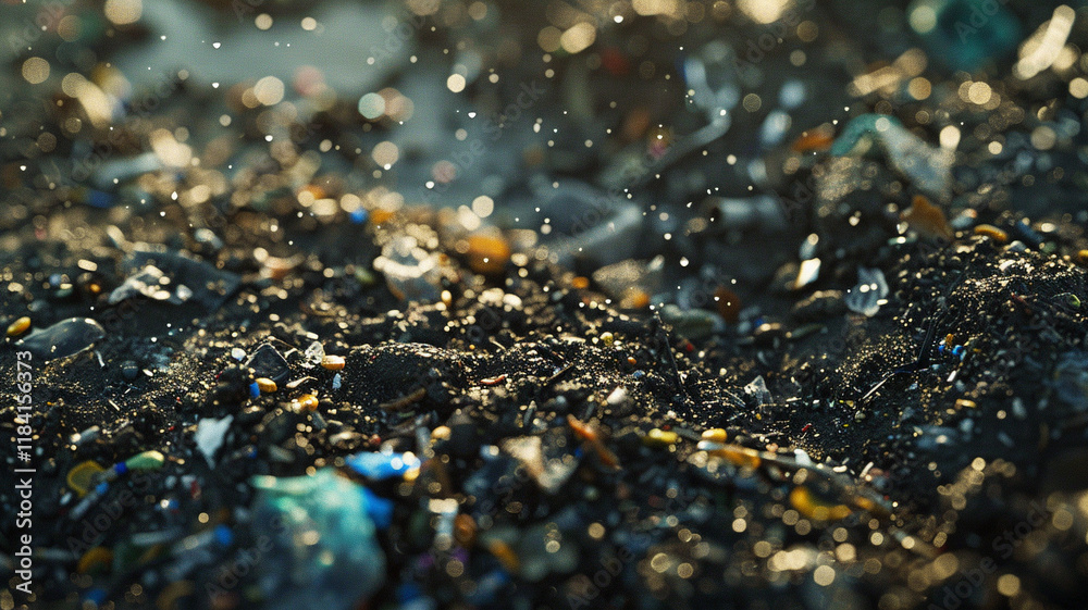 Microplastics in Soil Sample: A close-up image of soil samples ...