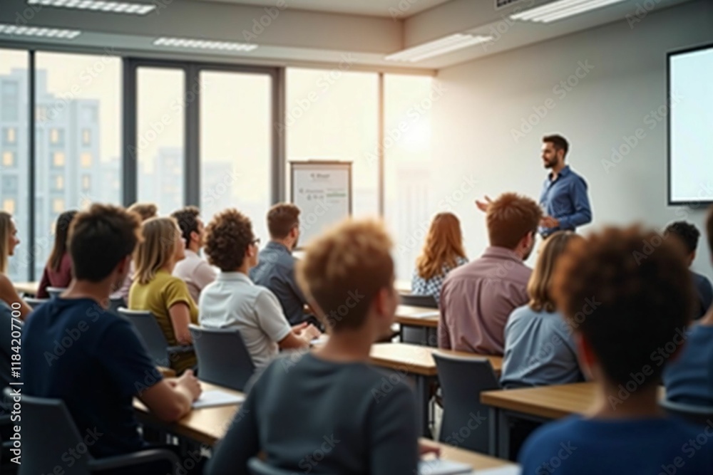 Professional Business Conference with Engaged Audience in a Modern ...