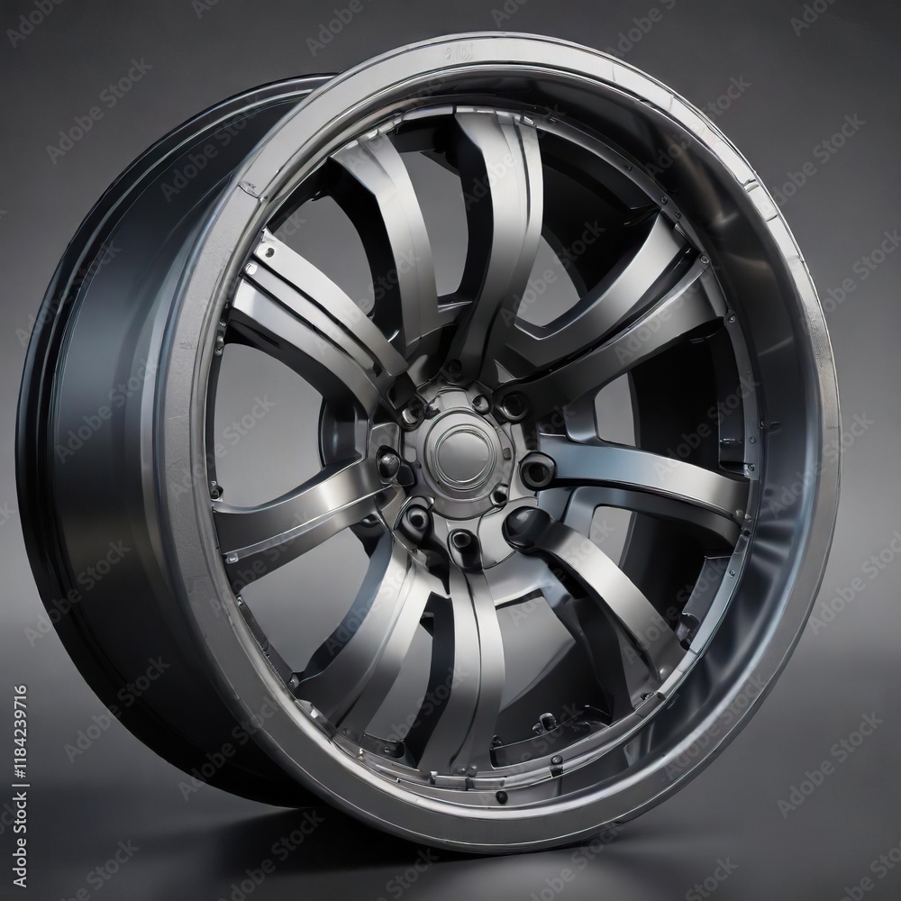 Metal alloy wheel with clipping path and reflections, wheel, alloy ...