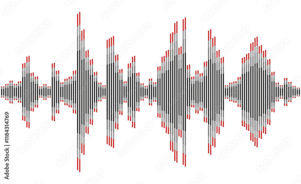 Ilustración de Stock Simple voice sound display. Audio graph of ...