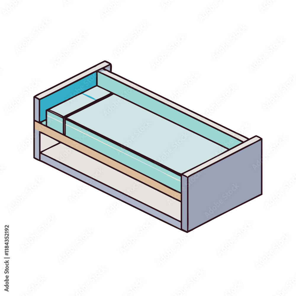 Vector de Stock trundle bed vector icon, furniture vector illustration ...