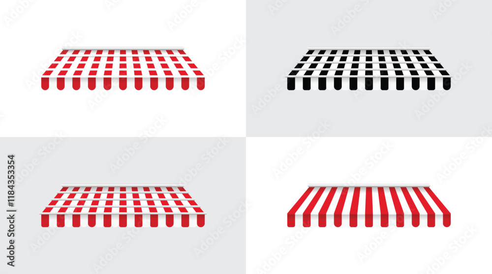 Roof stall set simple minimal logo icon sign vector illustration ...