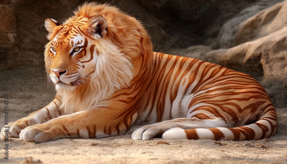 Discover the rare beauty of a male liger in its natural habitat. Stock ...