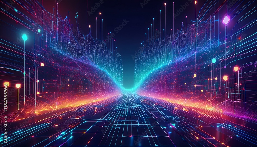 Artificial intelligence digital network with interconnected nodes and ...