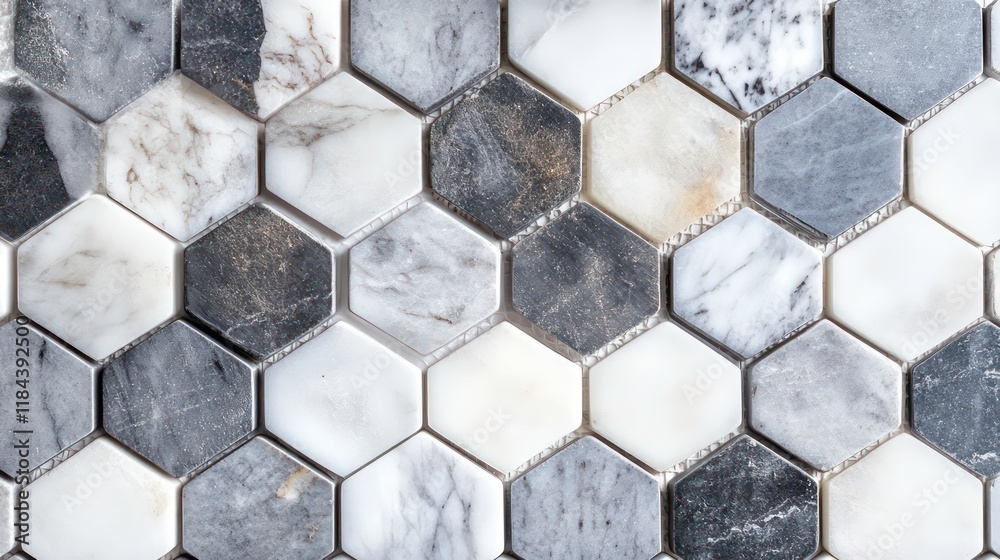 Stunning Geometric Hexagonal Tile Patterns: White and Grey Marble-Like ...