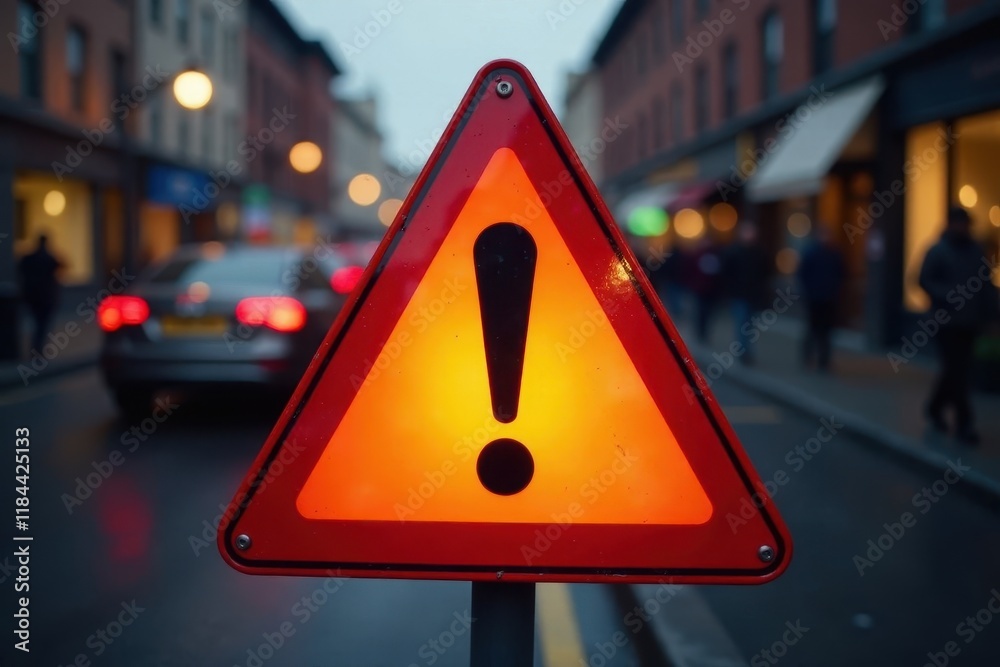 Red triangle warning sign with exclamation mark , background, warning ...
