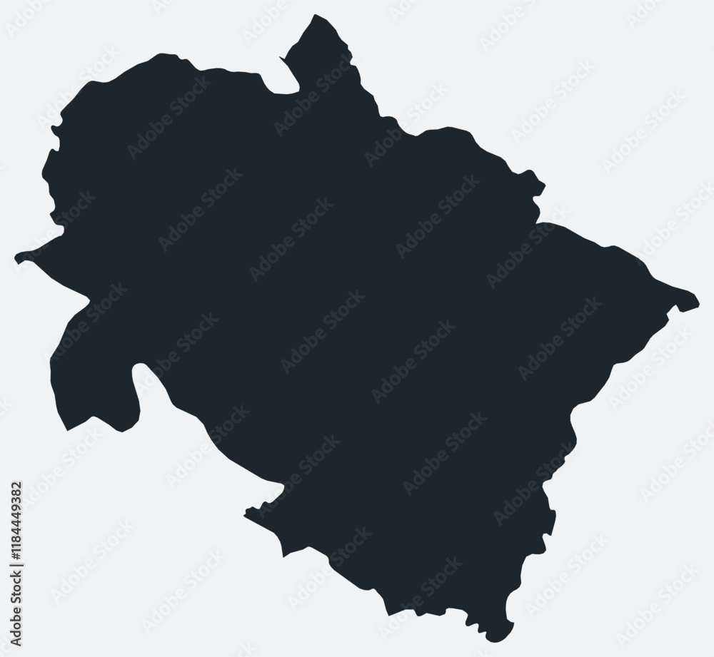 Uttar Pradesh map. Just a simple border map. Shape of the state. Plain ...