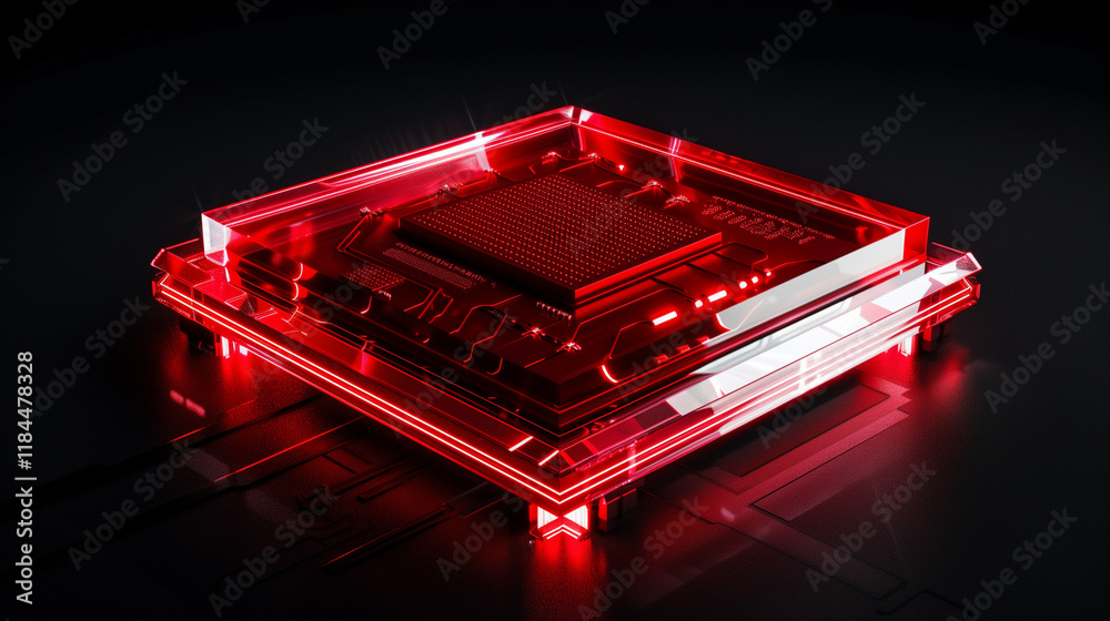 Hi-Tech futuristic CPU Chip Motherboard computer processor. Smart chip ...