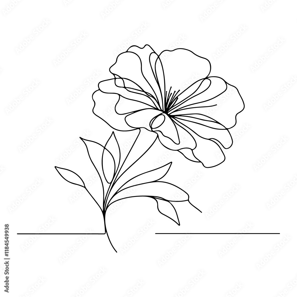 One line drawing minimalist flower illustration in line art style Stock ...