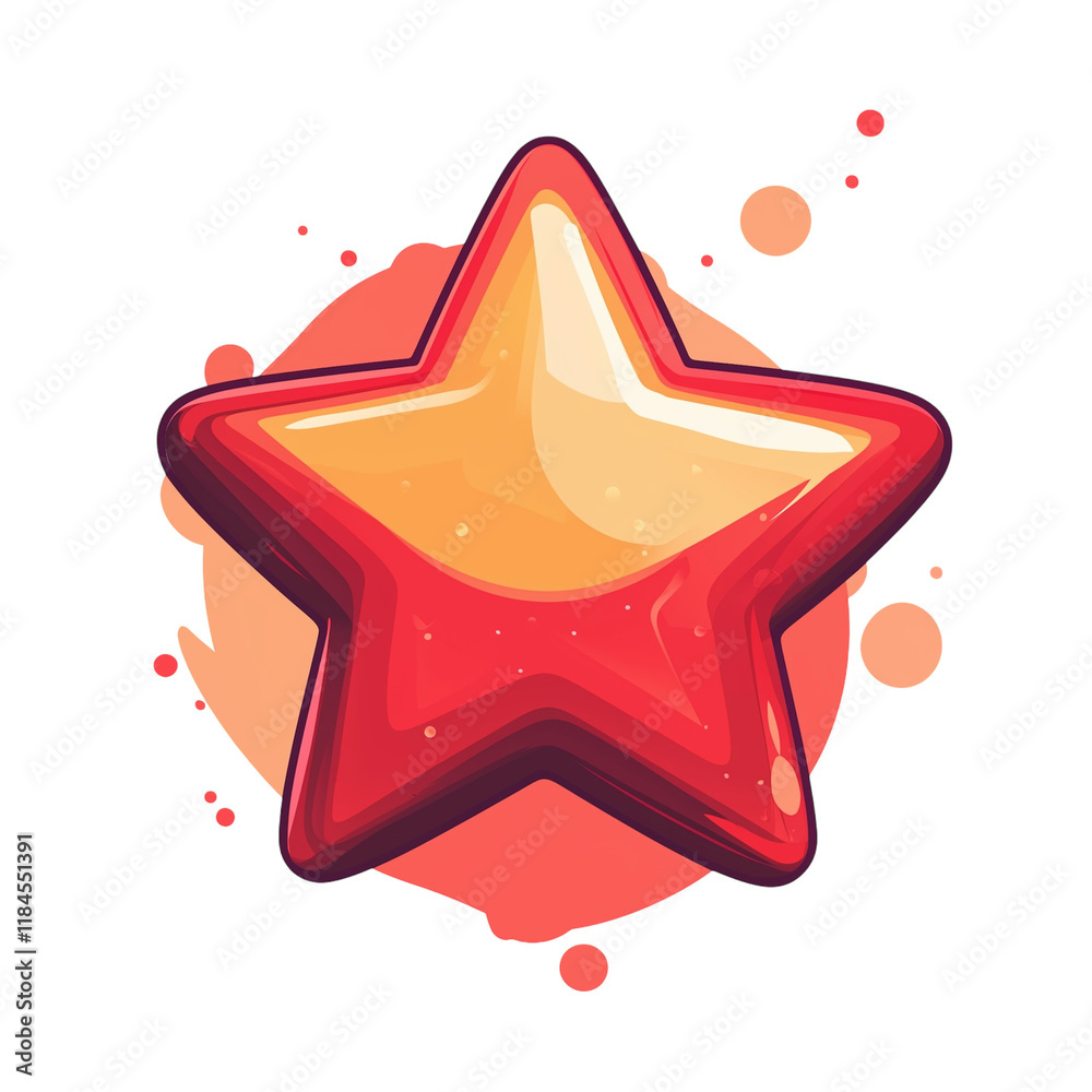 red star icon cut-out. png decorative transparent background. flat ...