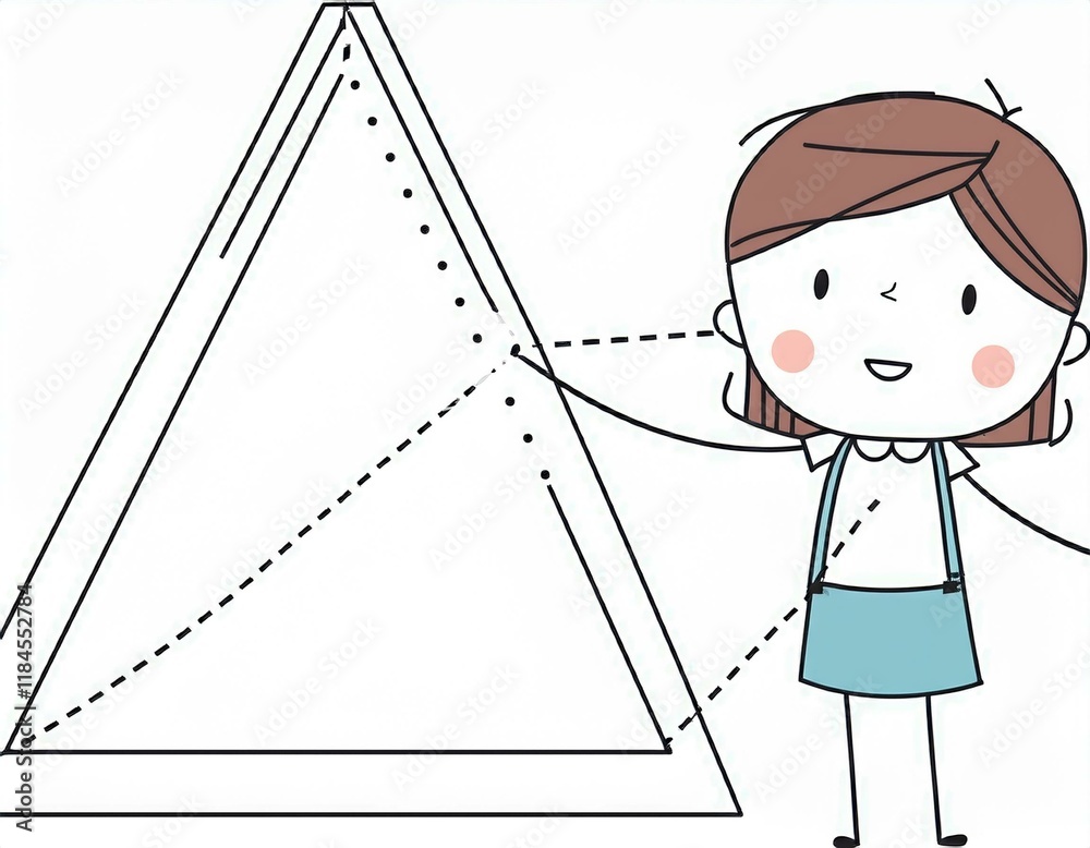 simple learning to draw a trapezoid dot to dot Stock Illustration ...