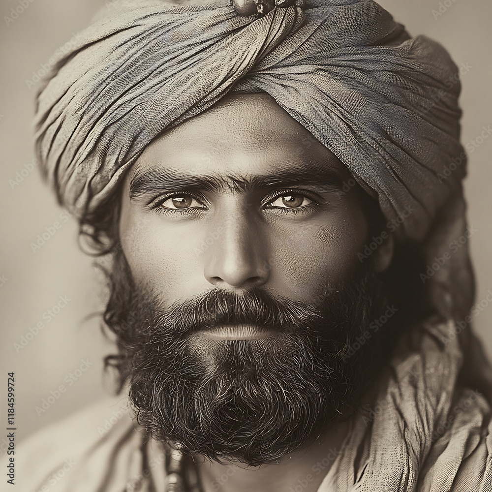 Sindh Merchant wearing Traditional Clothing Turban Indus Valley ...